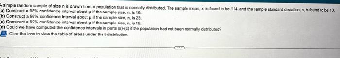 Solved simple random sample of size n is drawn from a | Chegg.com