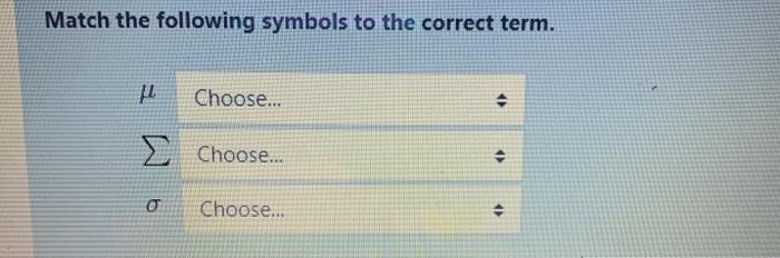 Solved Match the following symbols to the correct term. | Chegg.com
