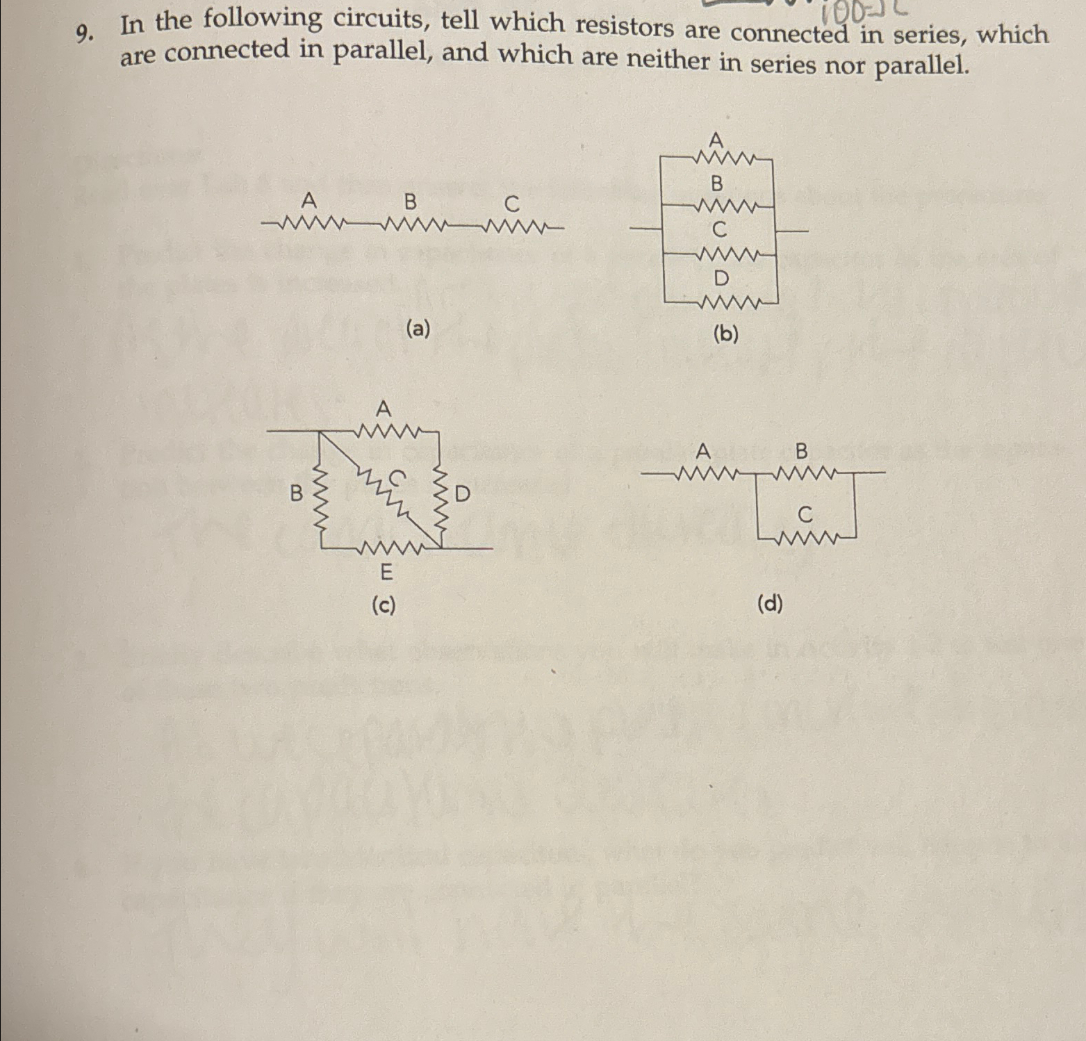 In the following circuits, tell which resistors are | Chegg.com