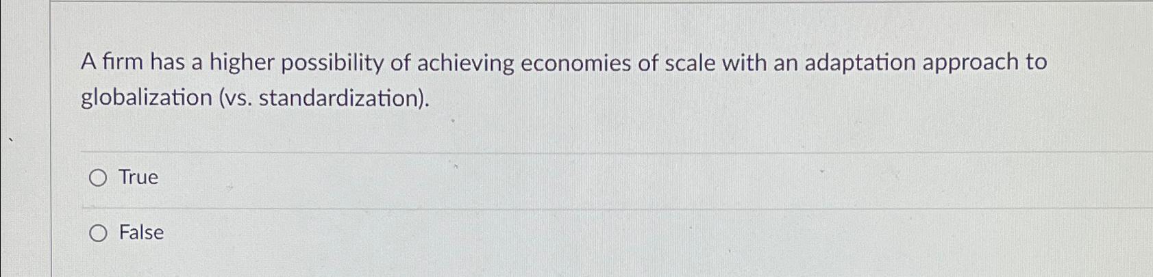 Solved A firm has a higher possibility of achieving | Chegg.com
