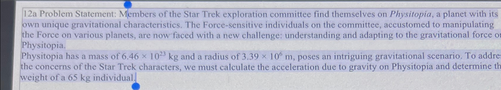 Solved 12a Problem Statement: Members of the Star Trek | Chegg.com