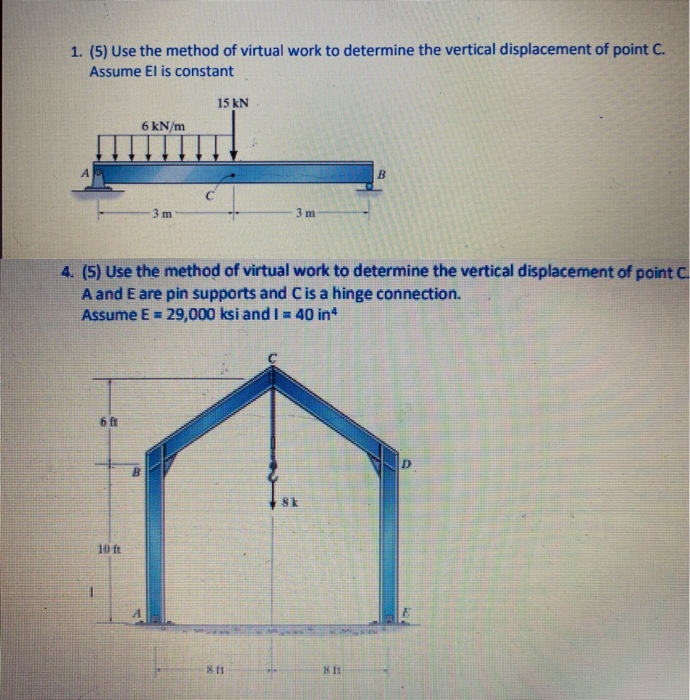 Solved 1. (5) Use the method of virtual work to determine | Chegg.com