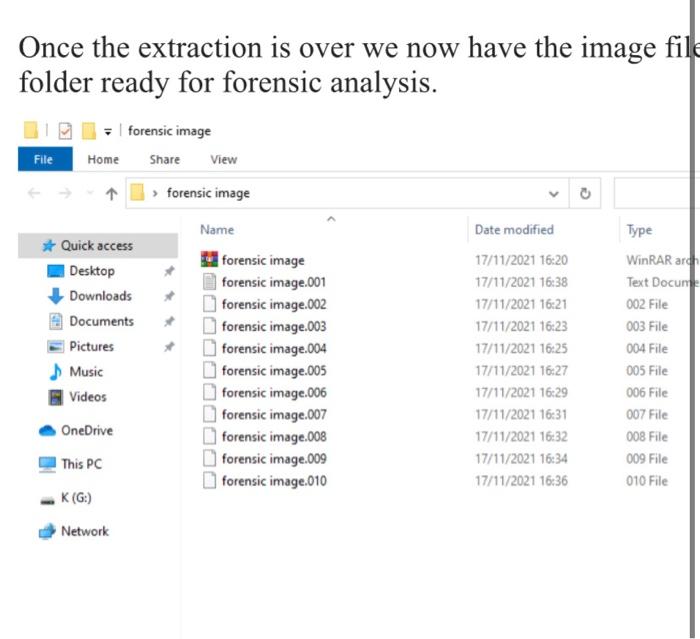 Solved Once the extraction is over we now have the image | Chegg.com