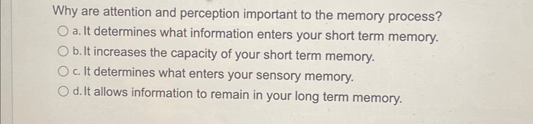 Solved Why are attention and perception important to the | Chegg.com