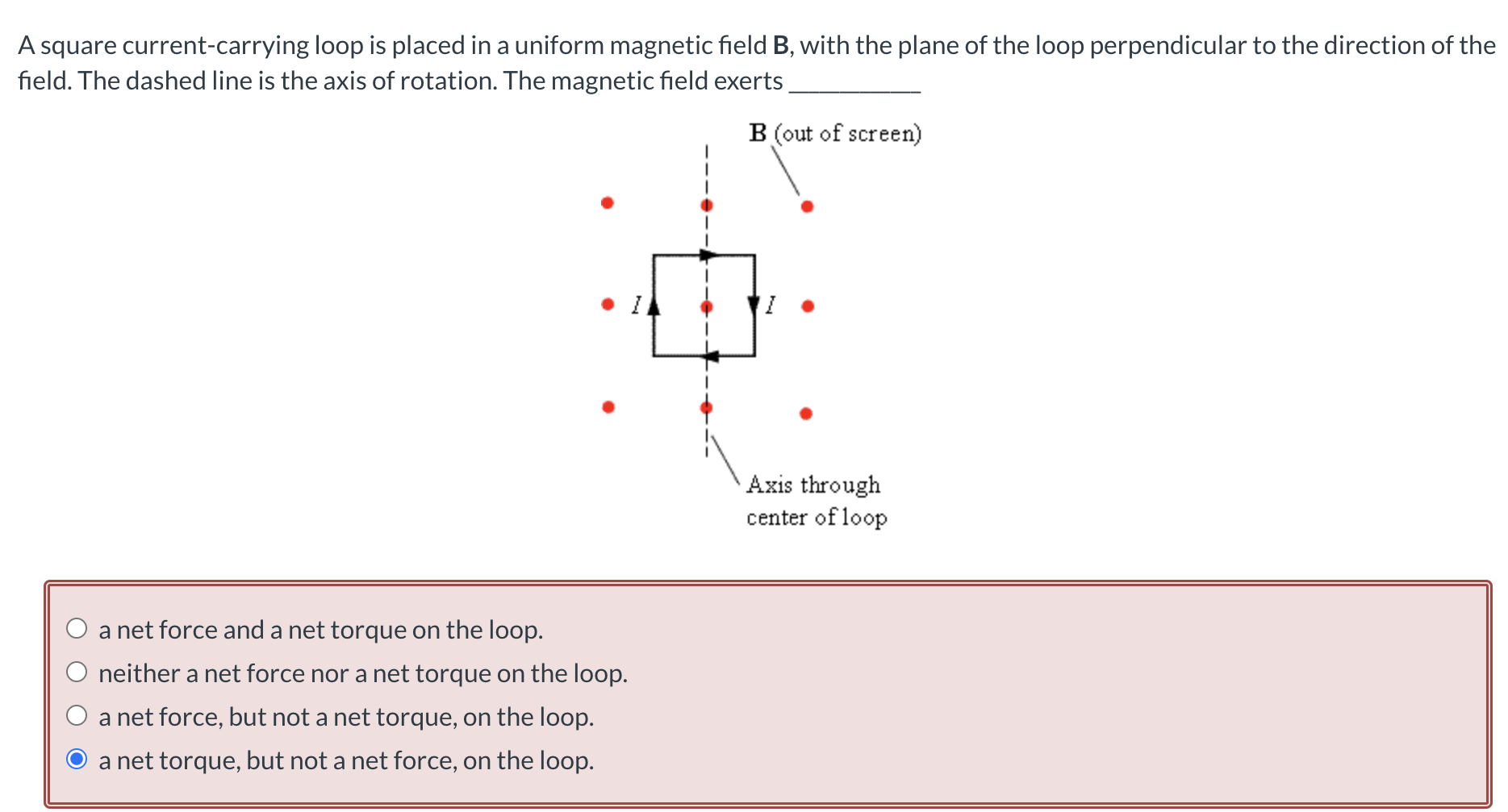Solved A square current-carrying loop is placed in a uniform | Chegg.com