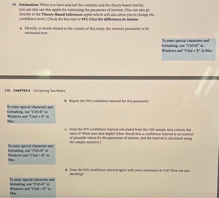 19. Estimation: When you have selected the | Chegg.com