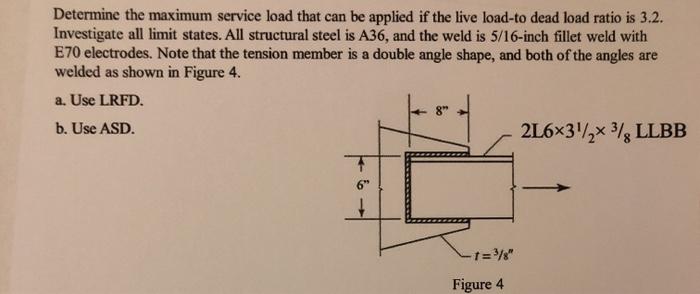 Solved Determine the maximum service load that can be | Chegg.com