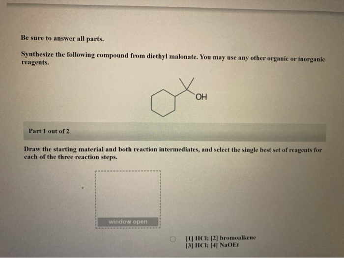 Solved Be sure to answer all parts. Synthesize the following | Chegg.com