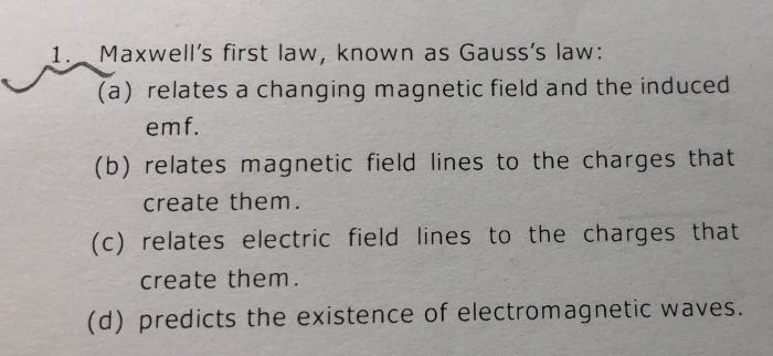 Solved Maxwell's first law, known as Gauss's law: (a) | Chegg.com