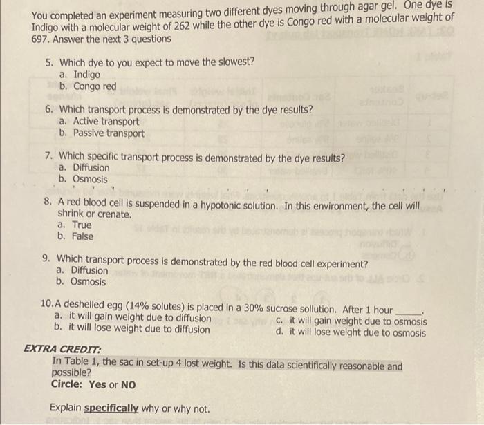Use thé datá from Table 1 to answer questions. Final | Chegg.com