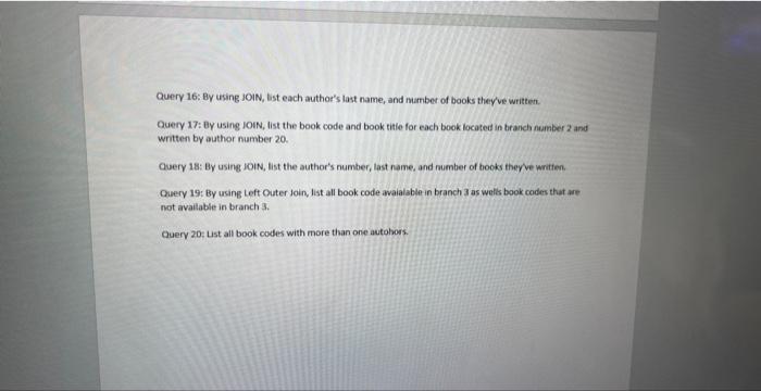 Solved write the SQL statement and run against the tables in | Chegg.com