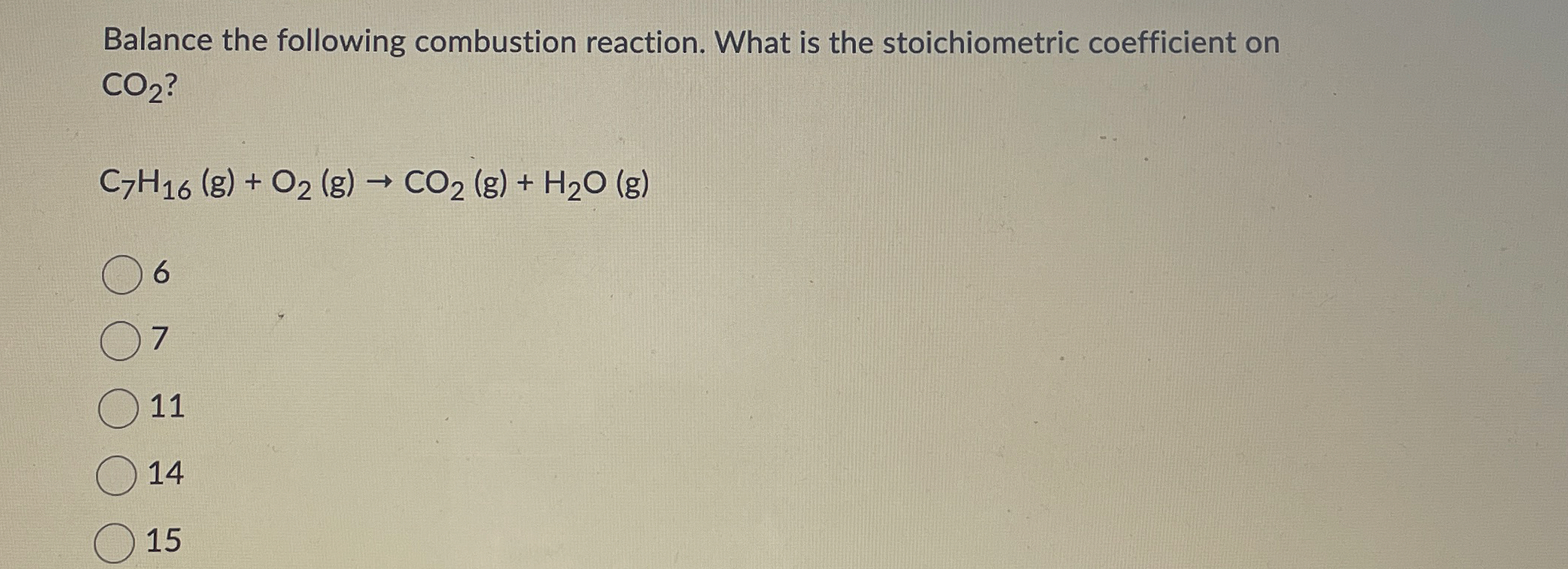 Solved Balance the following combustion reaction. What is | Chegg.com