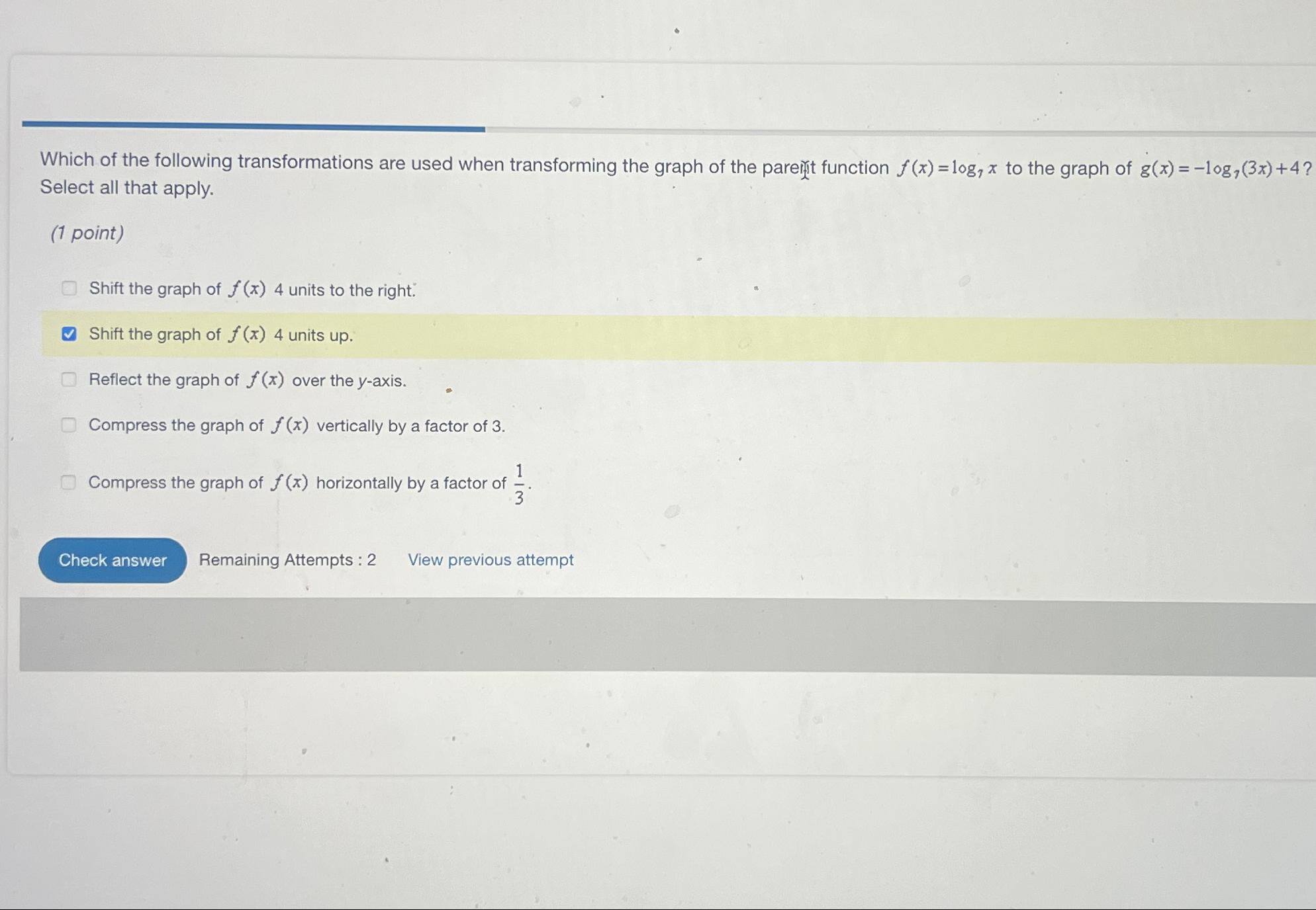 Solved Which of the following transformations are used when | Chegg.com