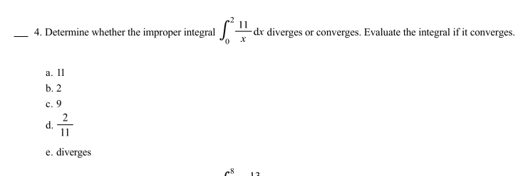 Solved Determine whether the improper integral ∫0211xdx | Chegg.com