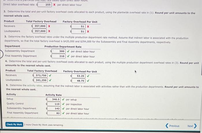 Direct labor overhead rate: 5 X per direct labor hour | Chegg.com
