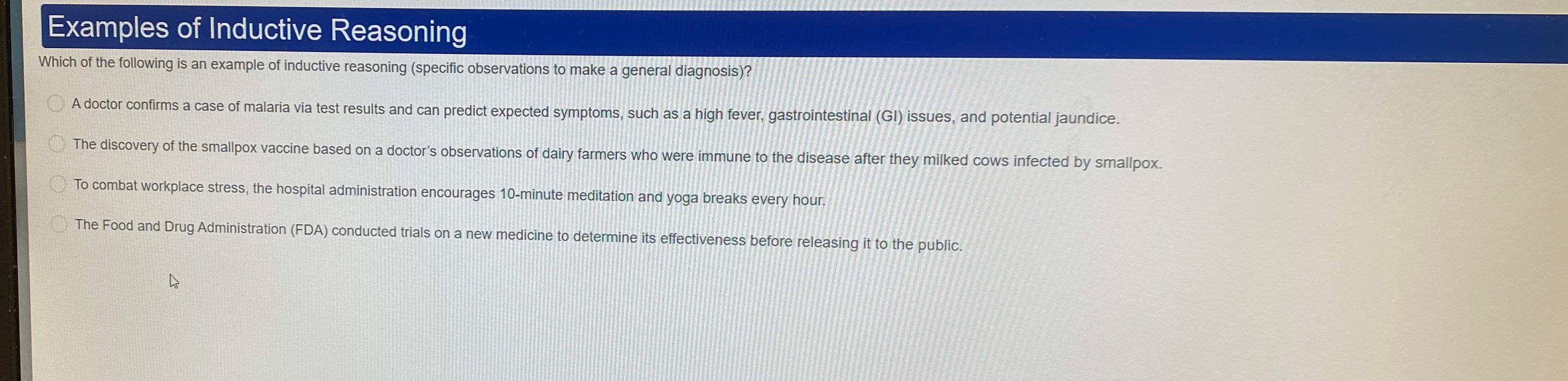 Solved Examples of Inductive ReasoningWhich of the following | Chegg.com