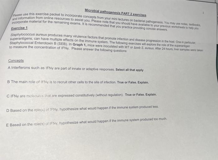 Solved Microbial pathogenesis PART 2 exercises Please use | Chegg.com