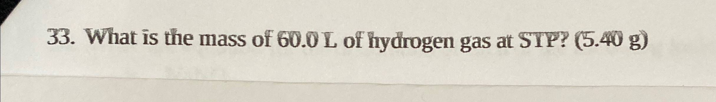 Solved What is the mass of 60.0L ﻿of hydrogen gas at | Chegg.com