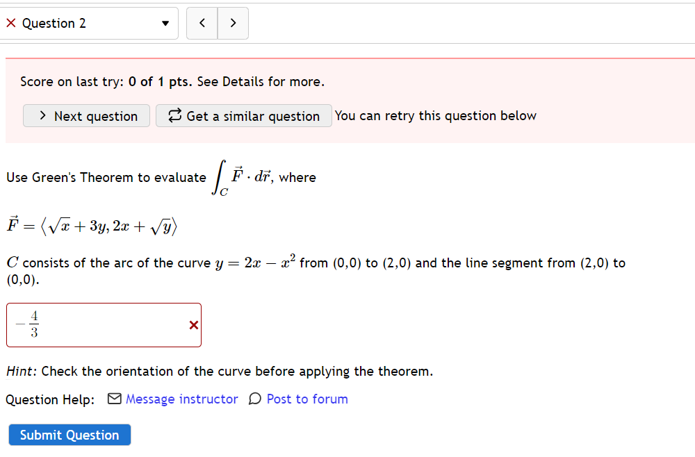 Solved × ﻿Question 2Score on last try: 0 ﻿of 1 ﻿pts. ﻿See | Chegg.com