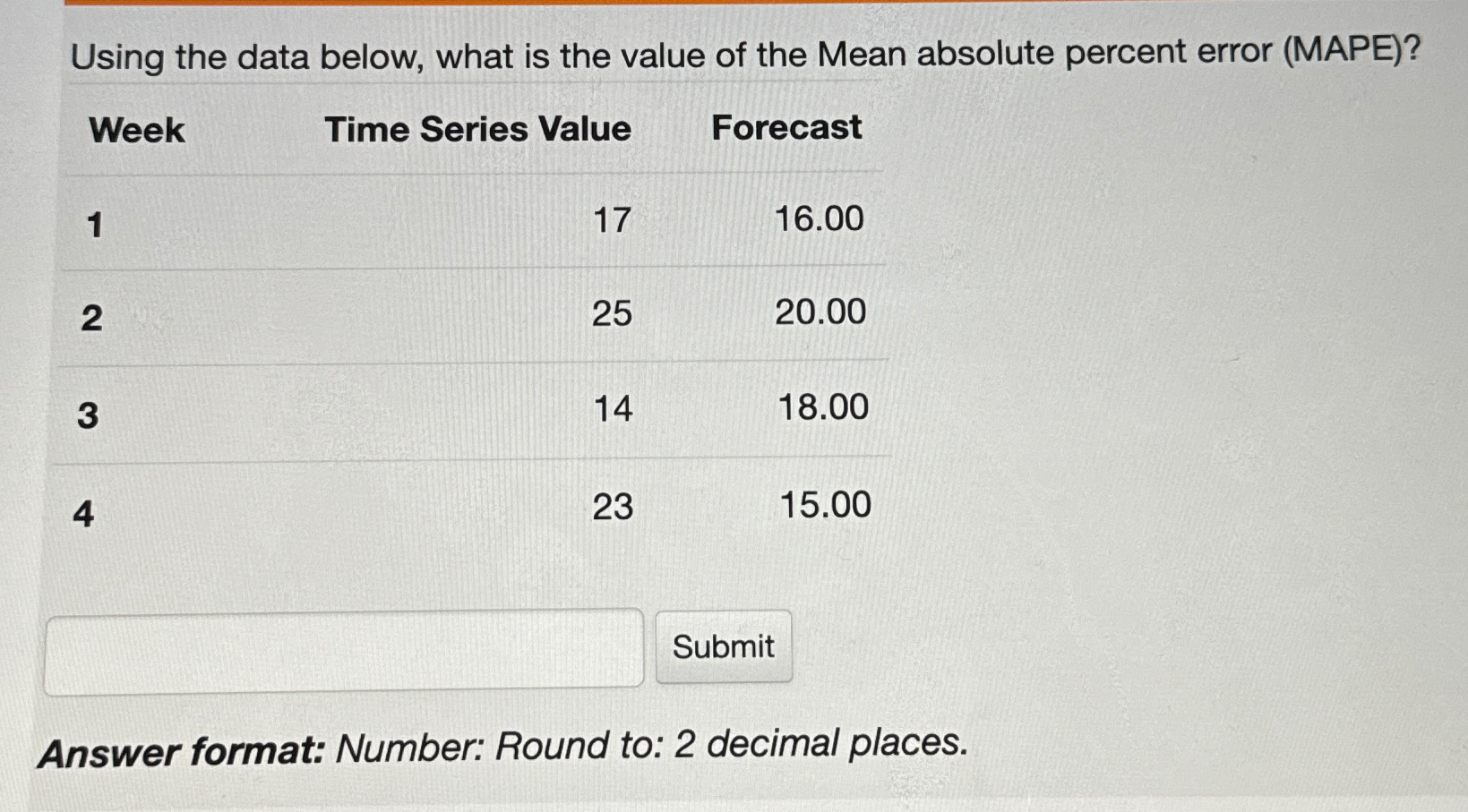 Solved Using the data below, what is the value of the Mean | Chegg.com
