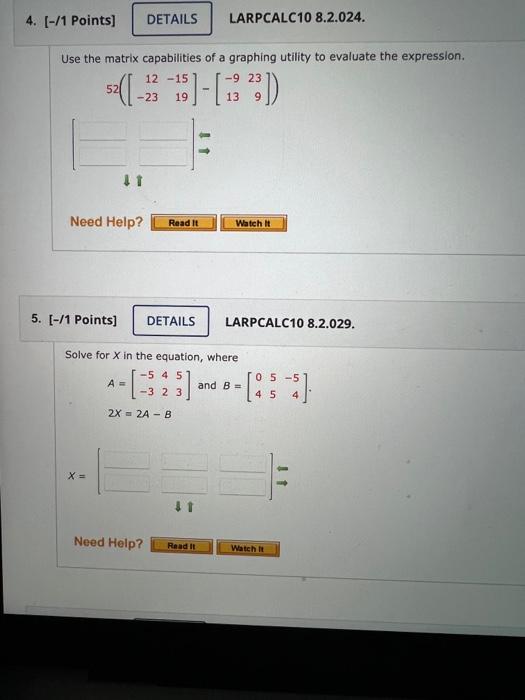 Solved Use the matrix capabilities of a graphing utility to | Chegg.com