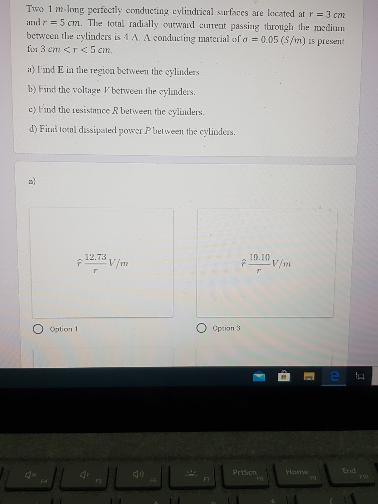Solved Two 1 m-long perfectly conducting cylindrical | Chegg.com