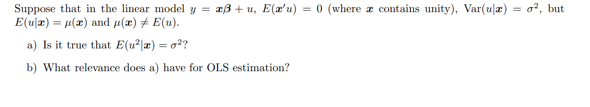 Solved Suppose that in the linear model | Chegg.com