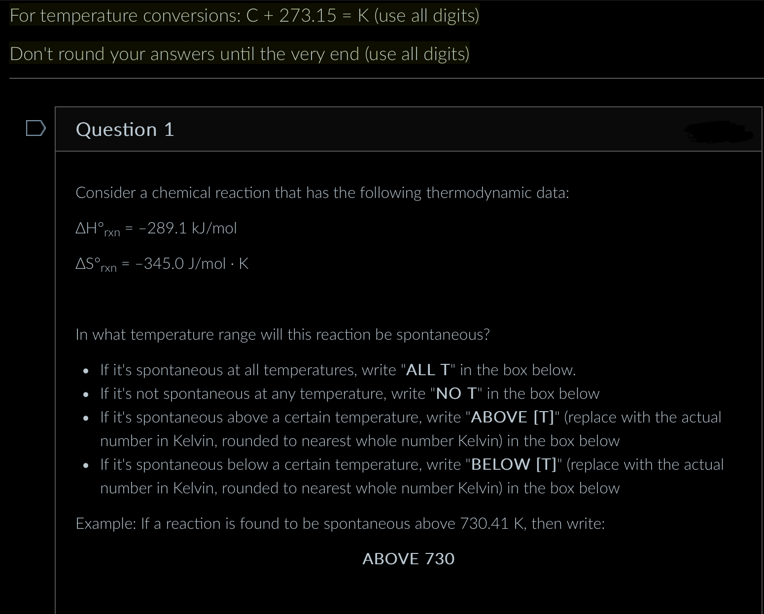 Solved For temperature conversions: C+273.15=K (use all | Chegg.com