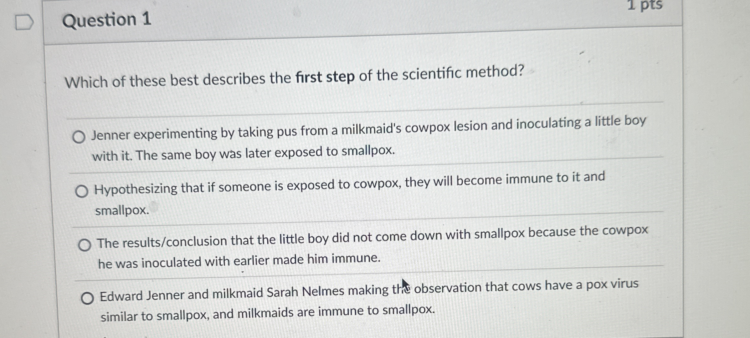 Solved Question 1Which of these best describes the first | Chegg.com