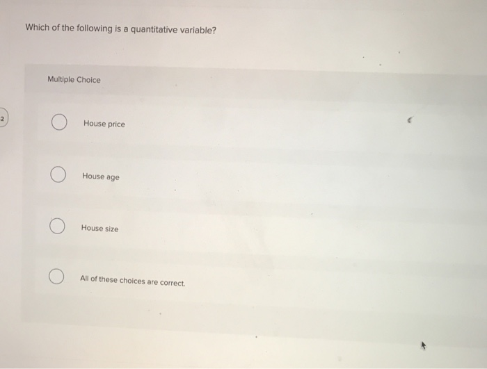 Solved Which of the following is a quantitative variable? | Chegg.com