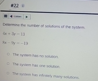 Solved Determine the number of solutions of the | Chegg.com