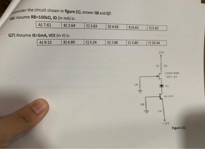 Solved consider the circuit shown in figure (1), answer Q6 | Chegg.com