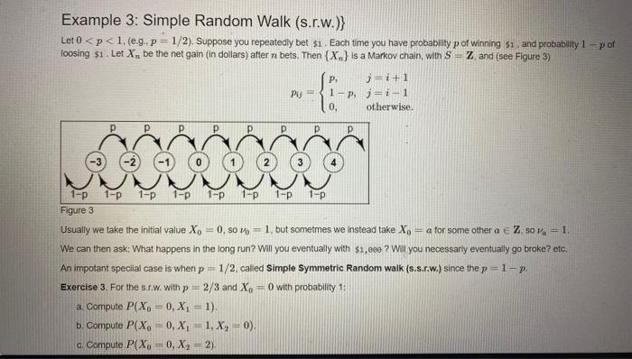Solved Example 3: Simple Random Walk (s.r.w.)\} Let 0 | Chegg.com