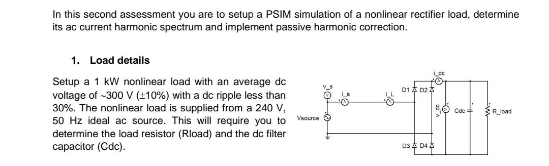 Solved In this second assessment you are to setup a PSIM | Chegg.com