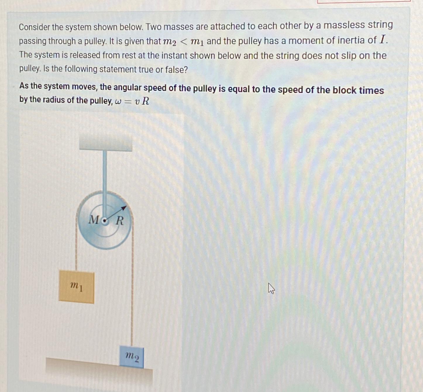 Solved Consider the system shown below. Two masses are | Chegg.com