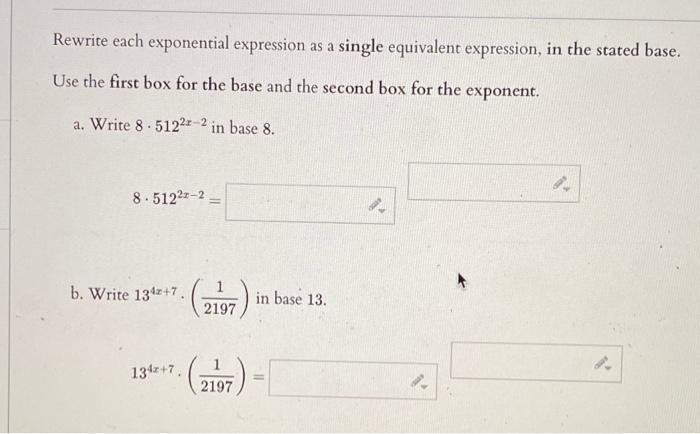 Solved Rewrite each exponential expression as a single | Chegg.com