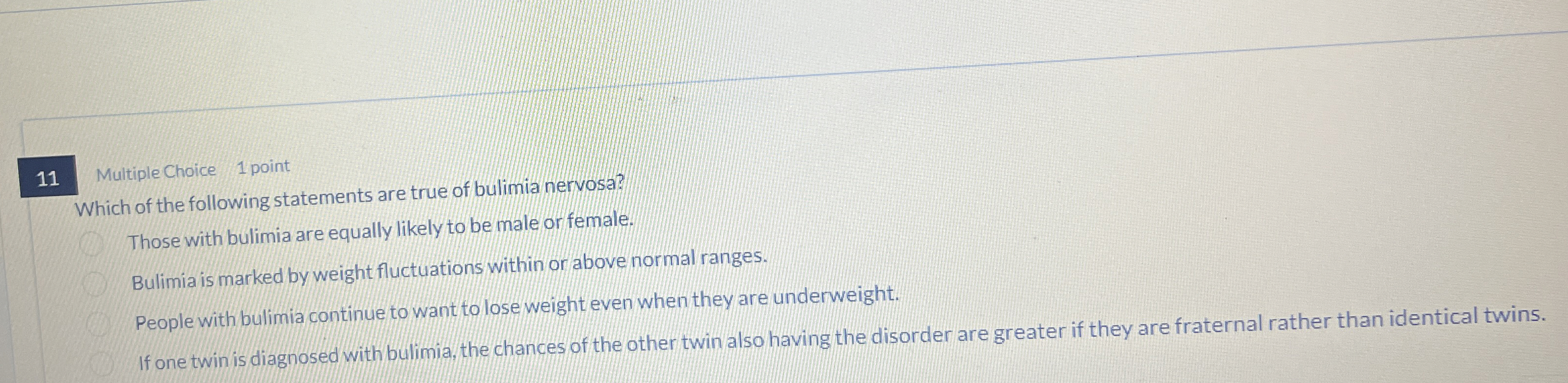 High Quality SOLUTION 11 ﻿Multiple Choice 1 ﻿pointWhich of the following | Chegg.com