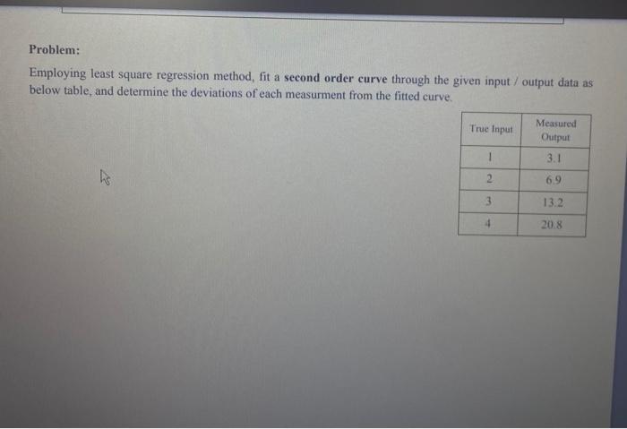 Solved Problem: Employing least square regression method, | Chegg.com
