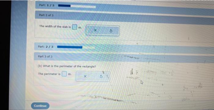 Solved The width of a rectangular slab of concrete is 2 m | Chegg.com