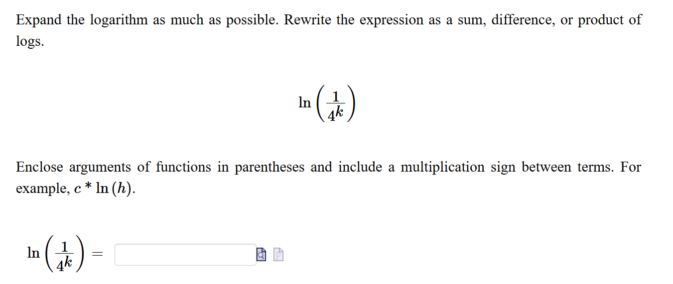 Solved Expand the logarithm as ﻿much as ﻿possible. Rewrite | Chegg.com