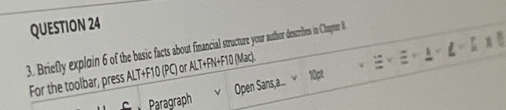 Solved QUESTION23QUESTION 24 ﻿For the toolbar, press ALTTFFO | Chegg.com