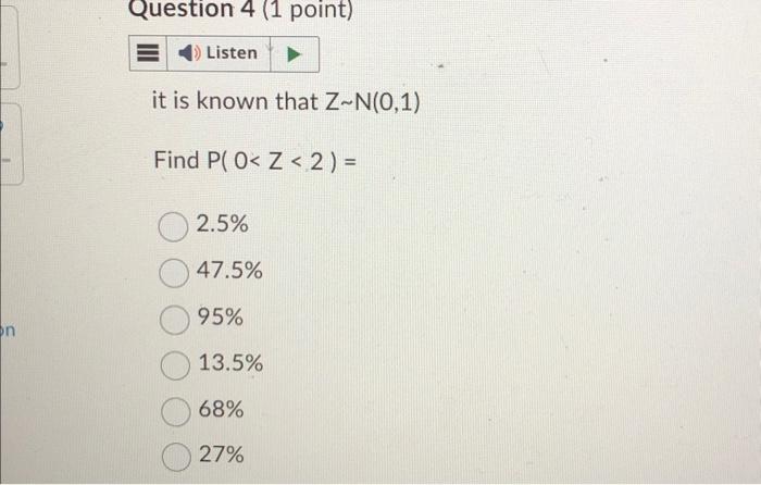 Solved it is known that Z∼N(0,1) Find P(0 | Chegg.com