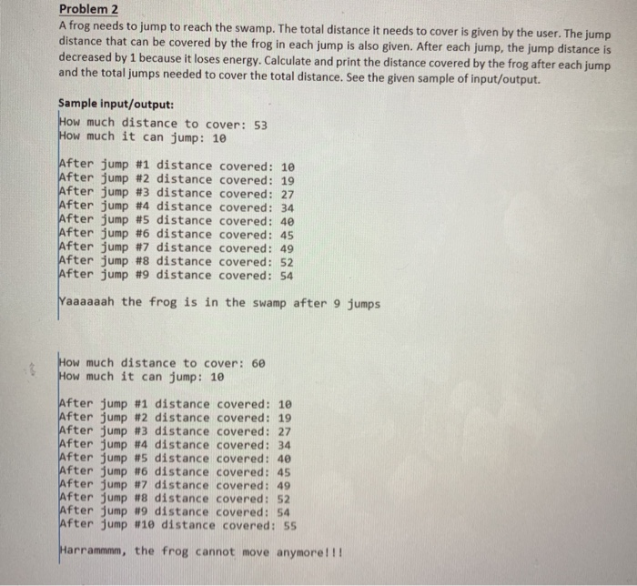 Solved Problem 2 A frog needs to jump to reach the swamp. | Chegg.com