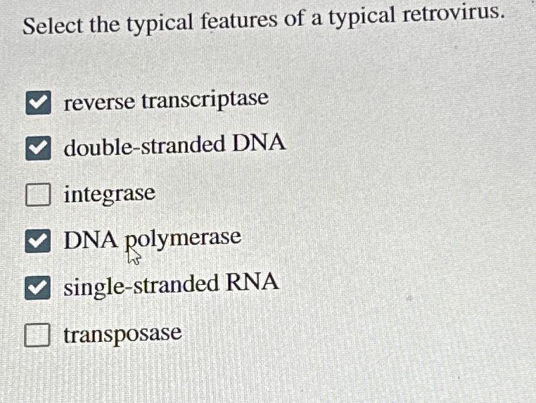 Solved Select the typical features of a typical | Chegg.com