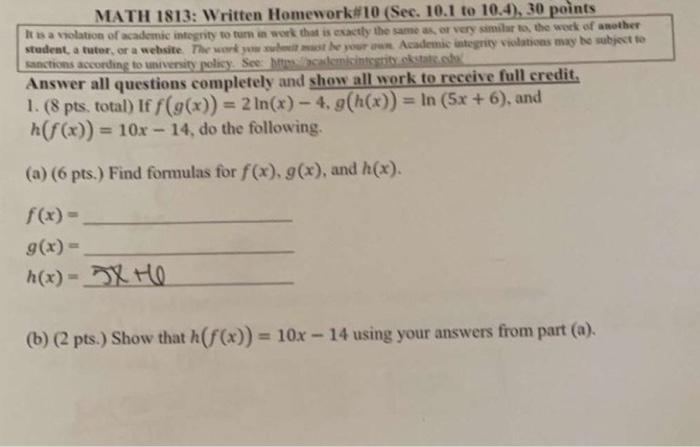 Solved MATH 1813: Written Homework#10 (Sec. 10.1 to 10.4), | Chegg.com