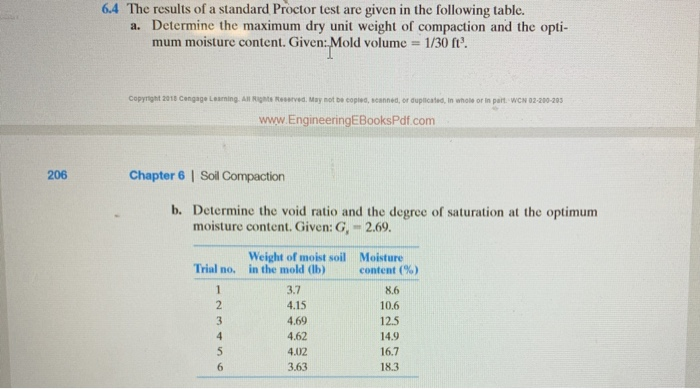 Solved 6.6 Repeat Problem 6.4 with the following data (use G | Chegg.com