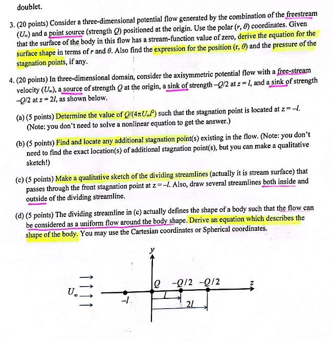Solved doublet. 3. (20 points) Consider a three-dimensional | Chegg.com