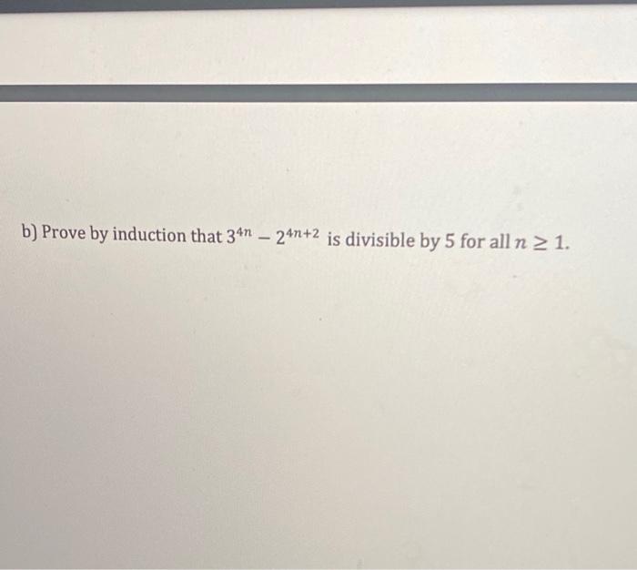 Solved Problem 1: Inductive proofs a) Prove by induction | Chegg.com