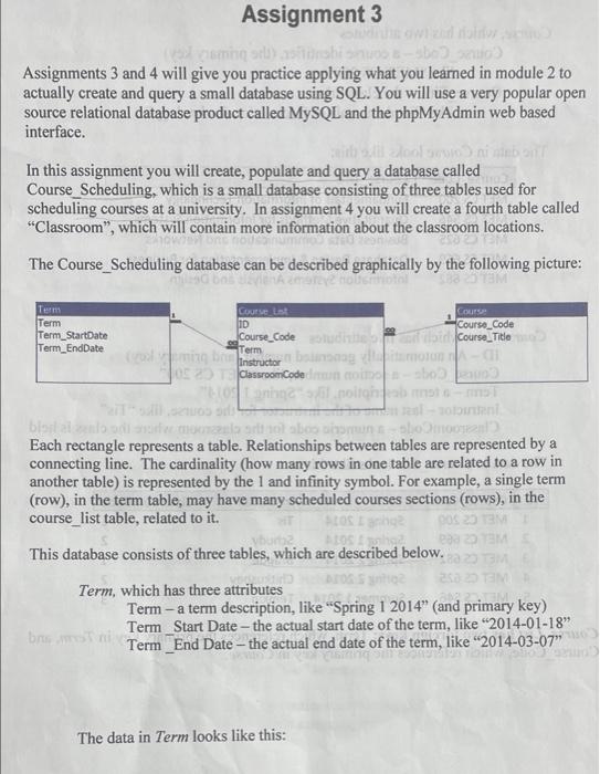 Solved Assignment 3 oh Assignments 3 and 4 will give you | Chegg.com