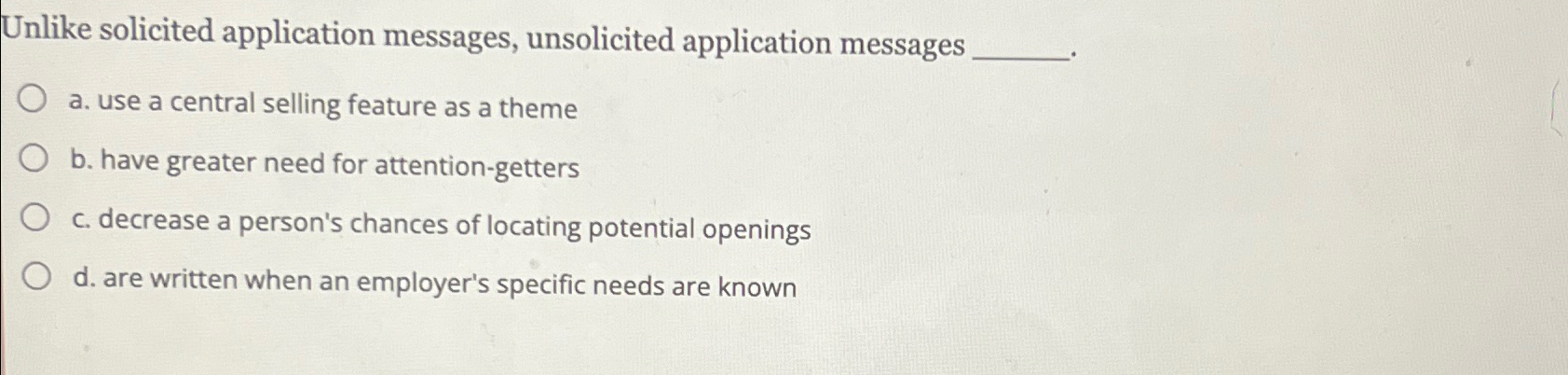Solved Unlike solicited application messages, unsolicited | Chegg.com